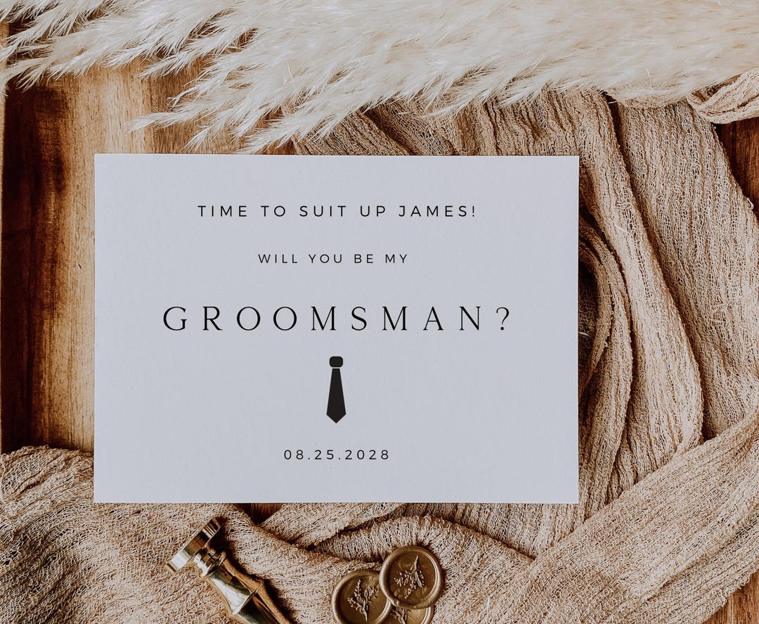 Groomsmen Proposal Card Template, Best Man Proposal, It's Time to Suit ...