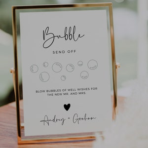 Bubble Send off Sign Template, Modern Minimalist Wedding Send Off ...