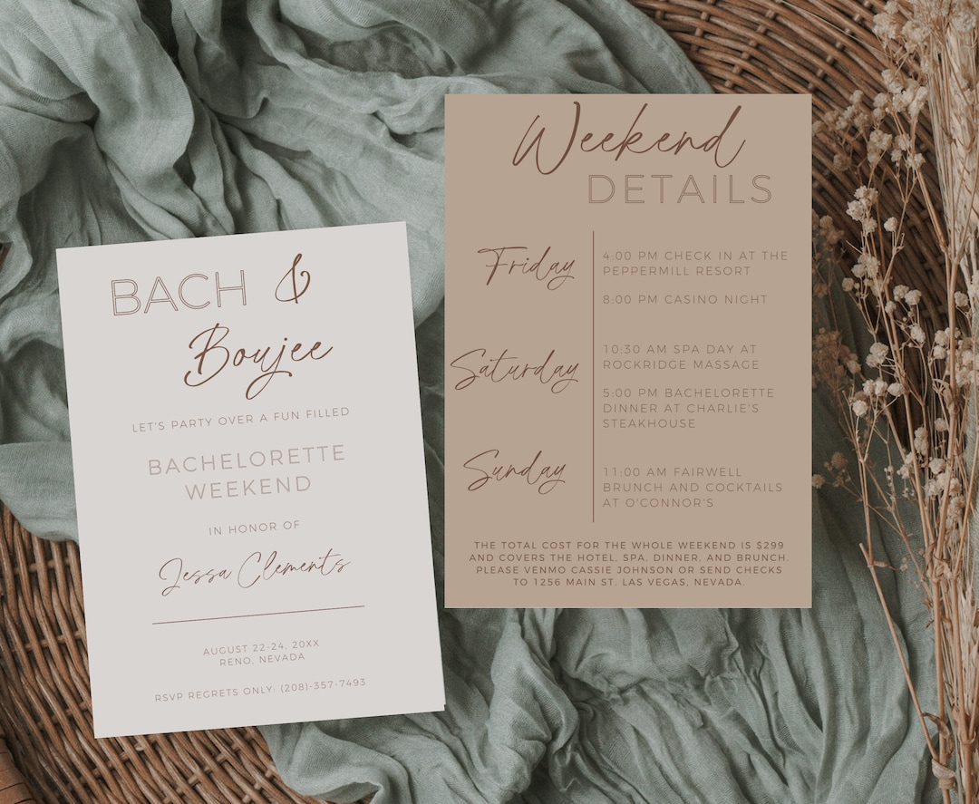 Bach and Boujee Invitation Template, Modern Printable Bachelorette ...