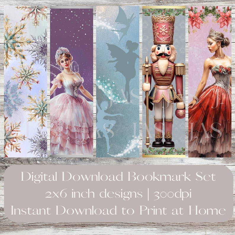 The Nutcracker Ballet-inspired Bookmarks, Set of 10 Printable Bookmarks ...