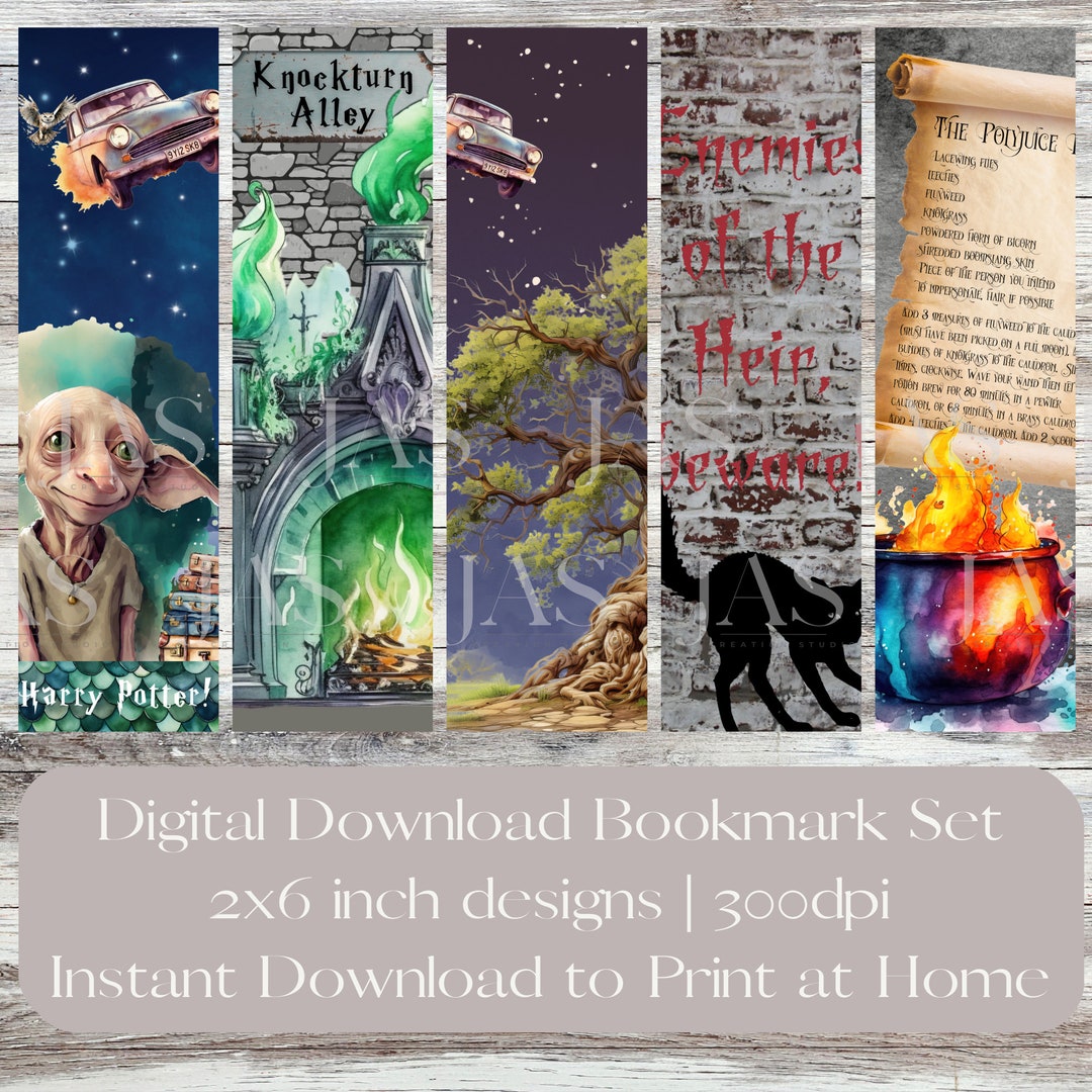 2nd Year Wizard School Set of 10 Bookmarks, Printable Bookmarks ...