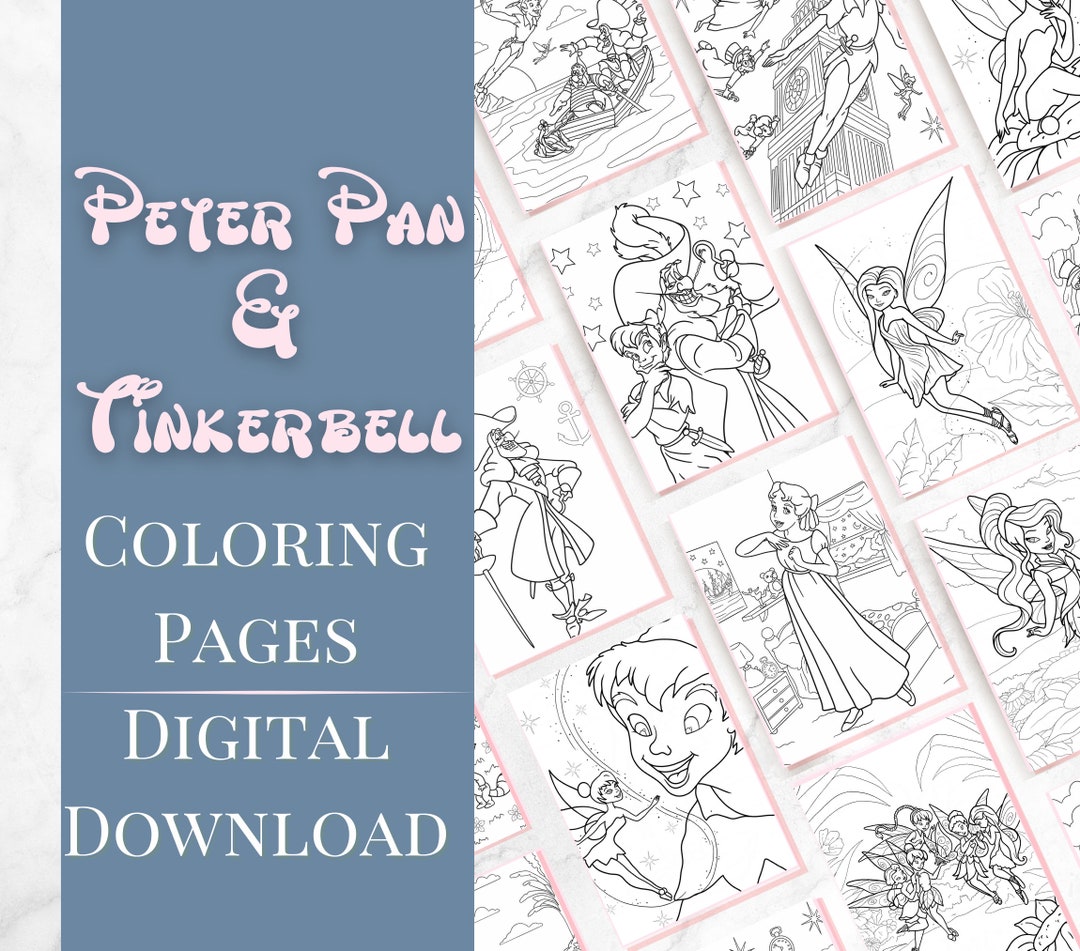Peter Pan & Tinkerbell Coloring Pages Coloring Pages for Kids, Coloring ...