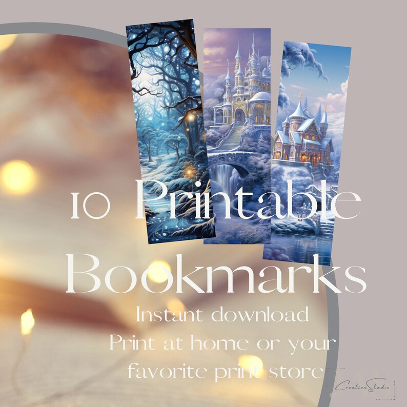 Winter Wonderland Bookmarks, Set of 10 Printable Bookmarks, Digital ...