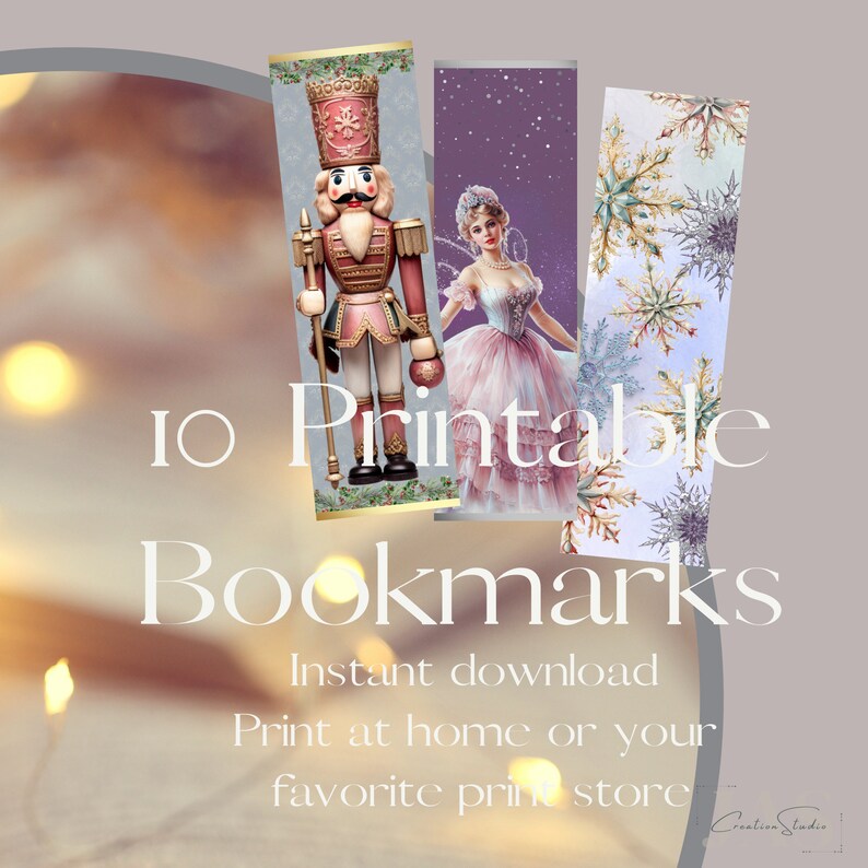 The Nutcracker Ballet-inspired Bookmarks, Set of 10 Printable Bookmarks ...