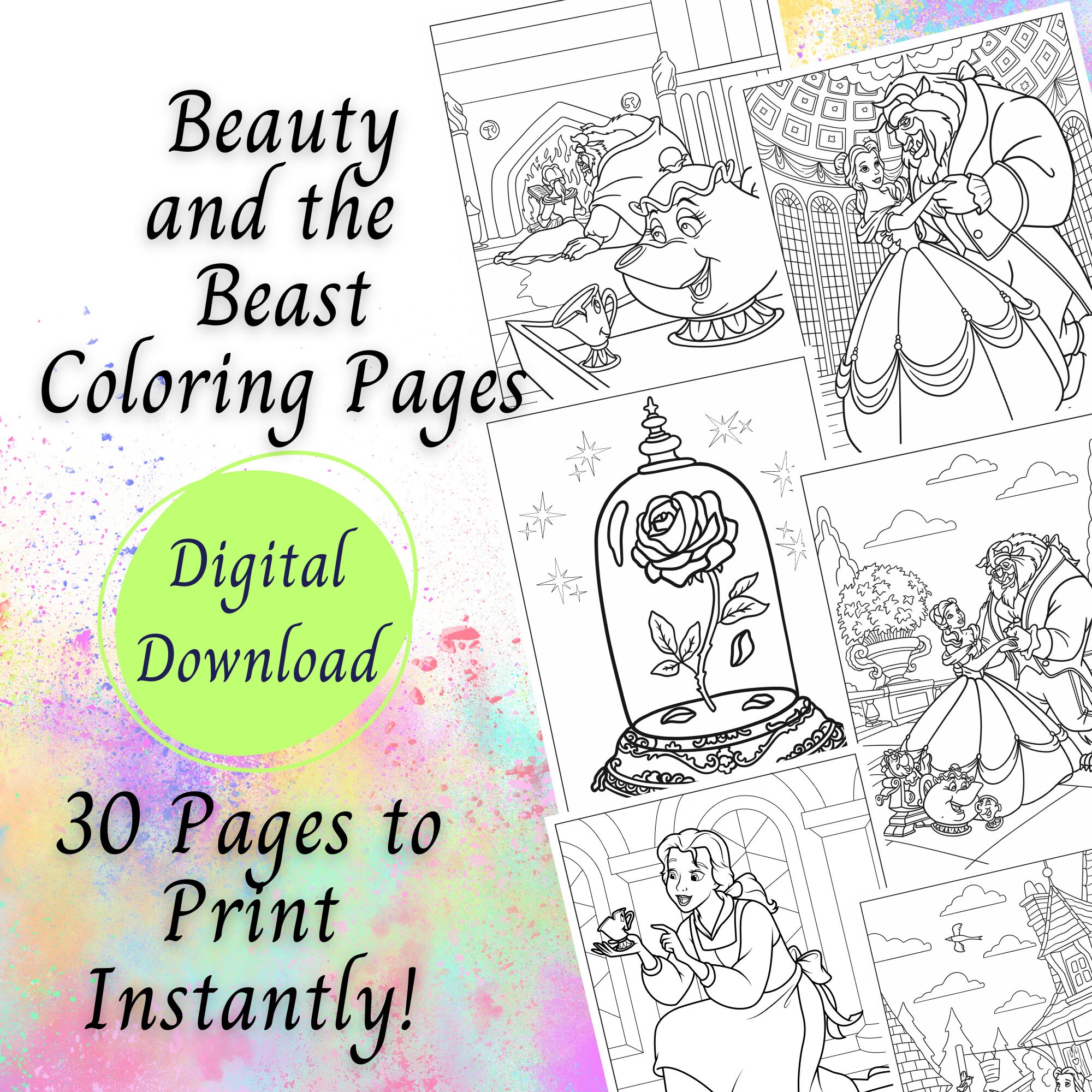 Disney Beauty And The Beast Coloring Pages