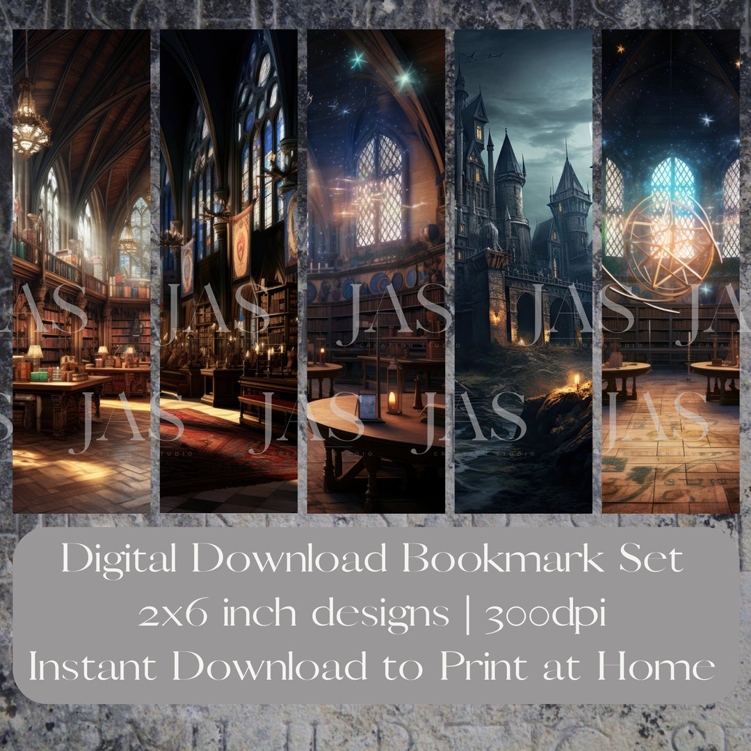 Wizard School Classrooms Bookmark, Set of 10 Printable Bookmarks ...