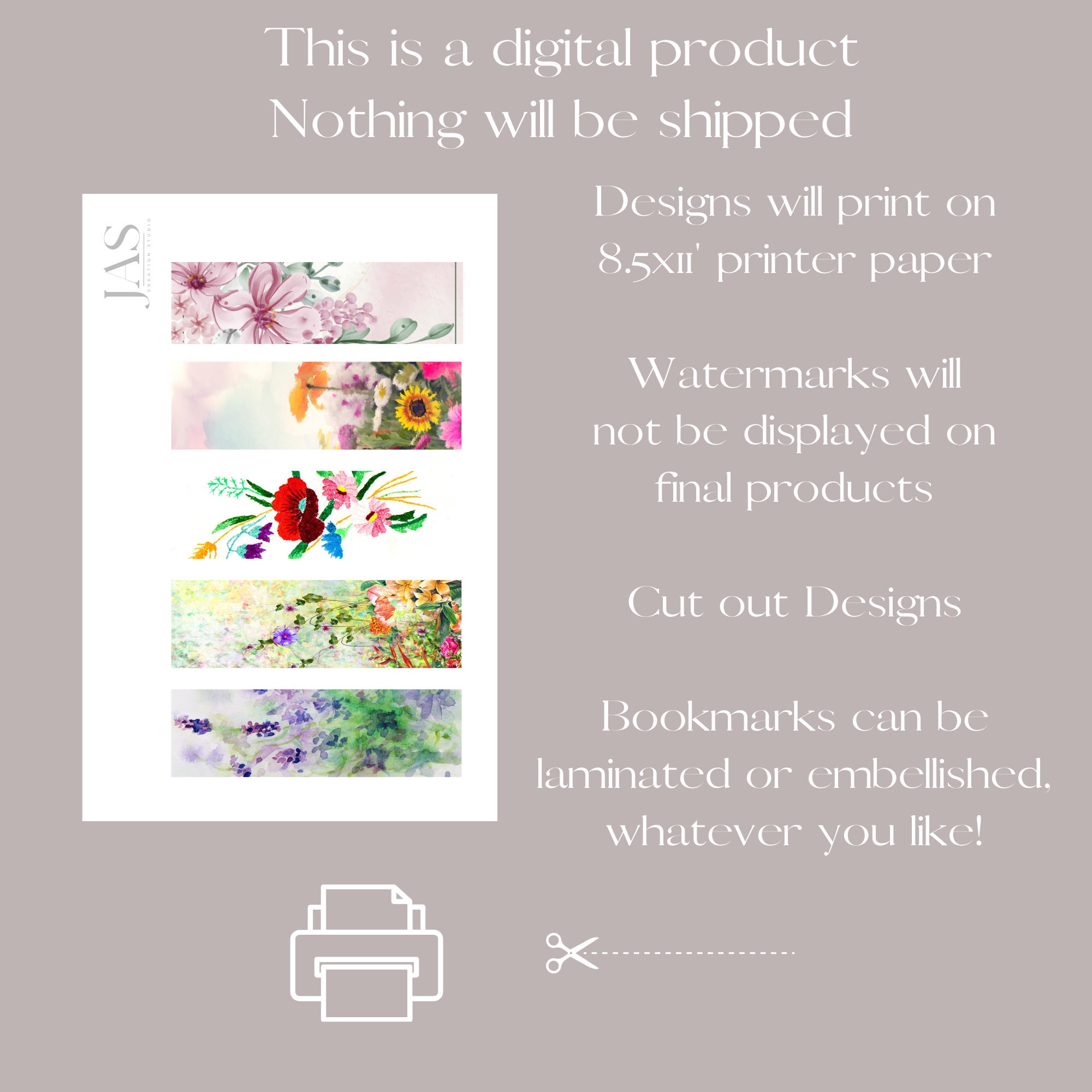 Winter Wonderland Bookmarks, Set of 10 Printable Bookmarks, Digital ...