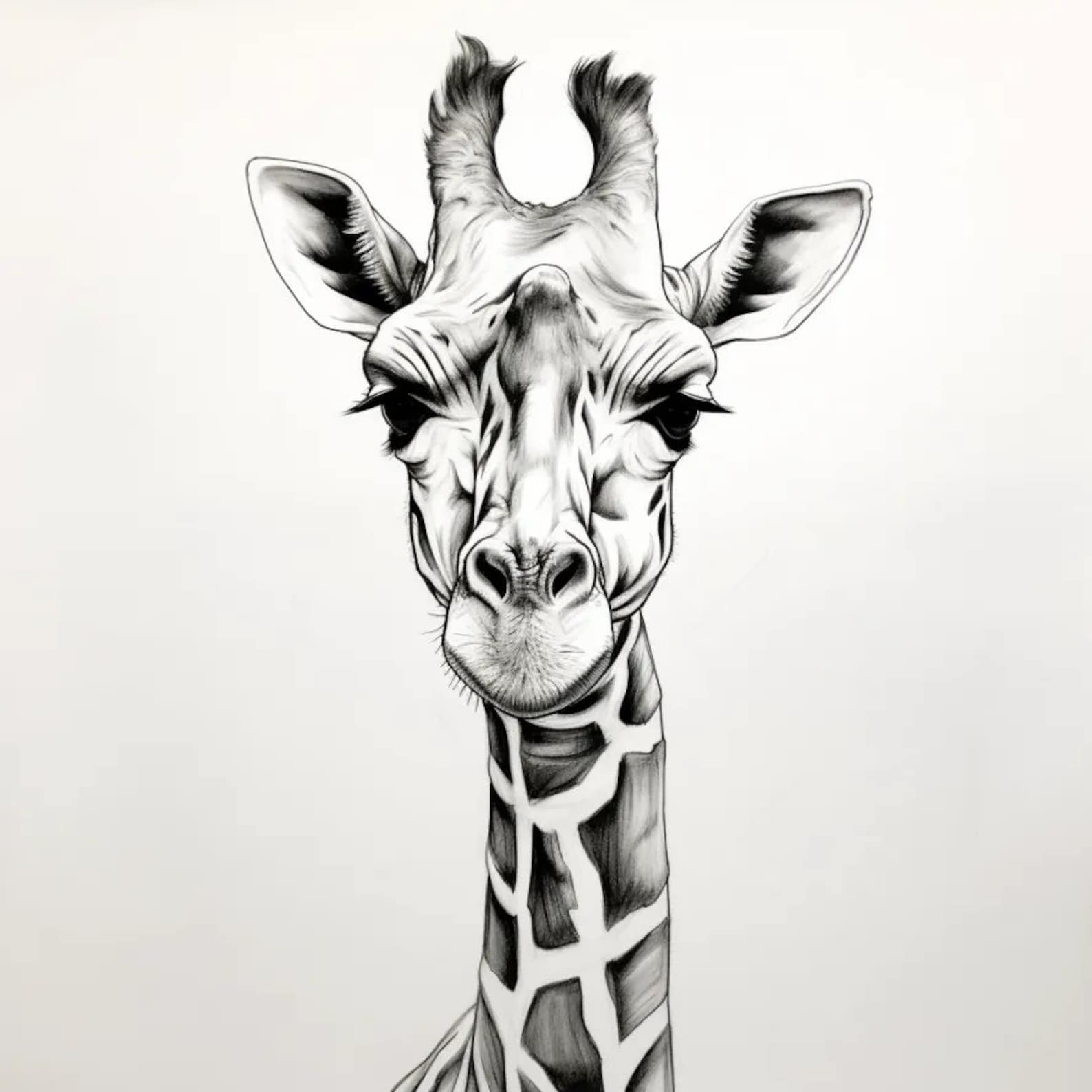 Original Giraffe Sketch for Tracing - Etsy
