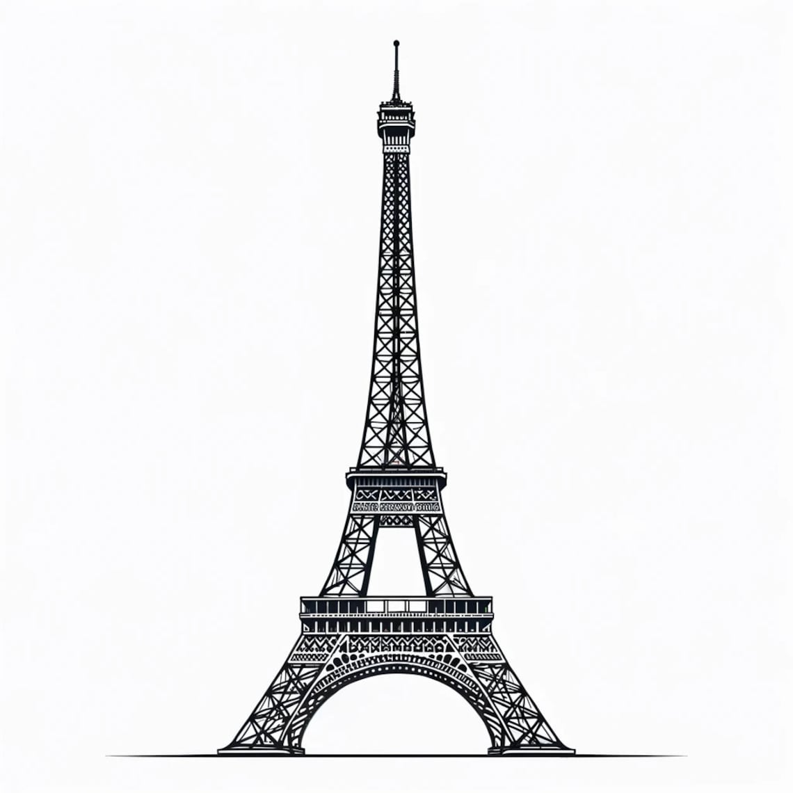 Original Eiffel Tower Sketch for Tracing - Etsy