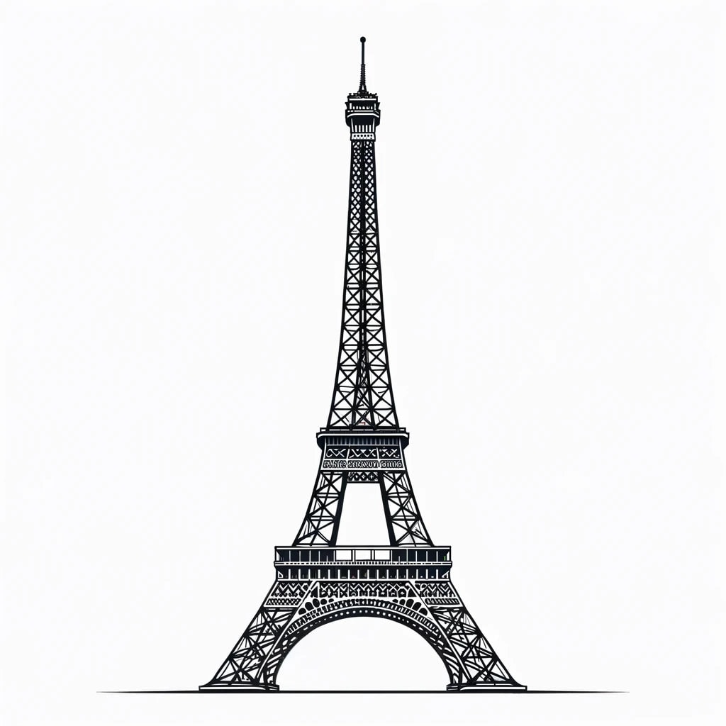 Original Eiffel Tower Sketch for Tracing - Etsy