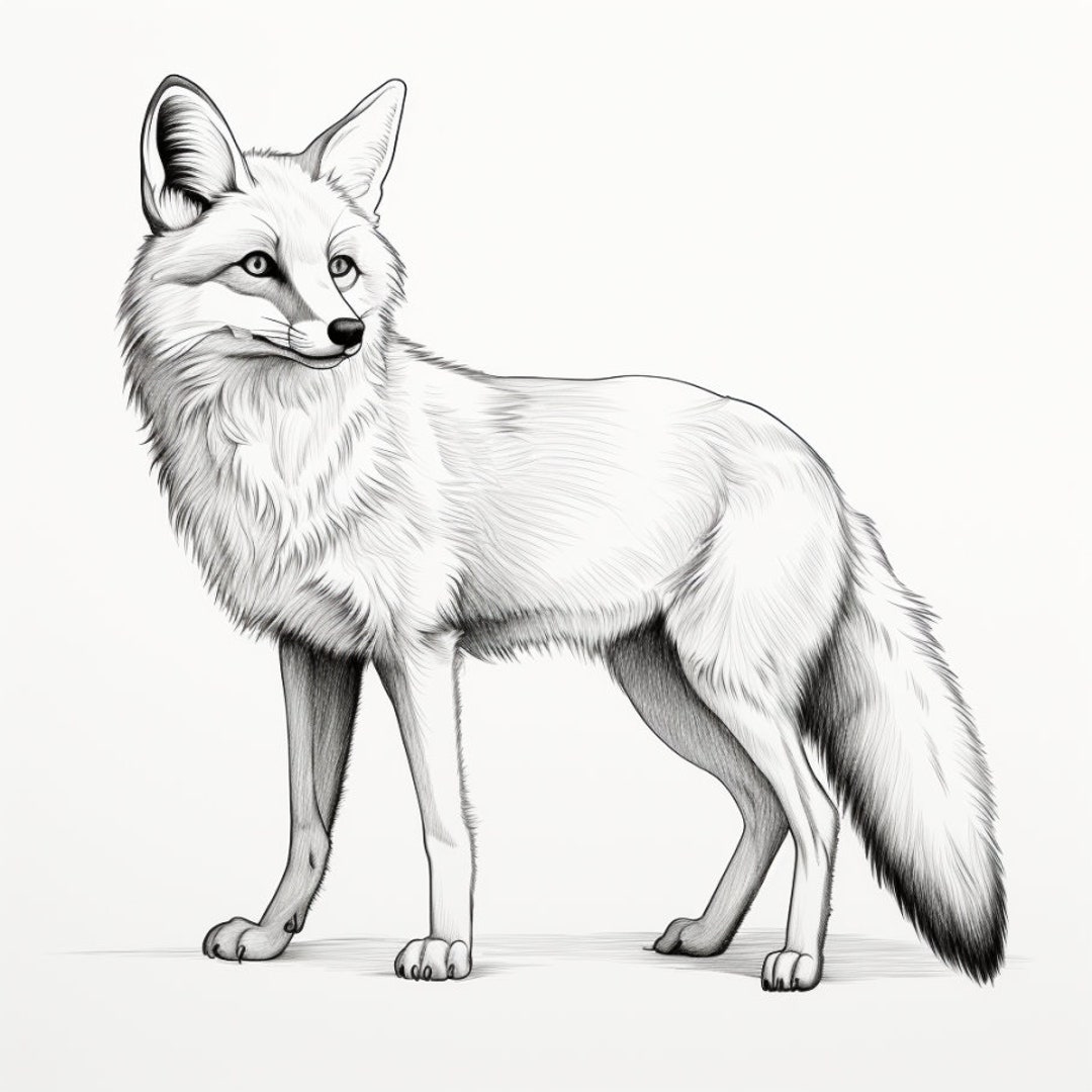 Original Fox Sketch for Tracing - Etsy
