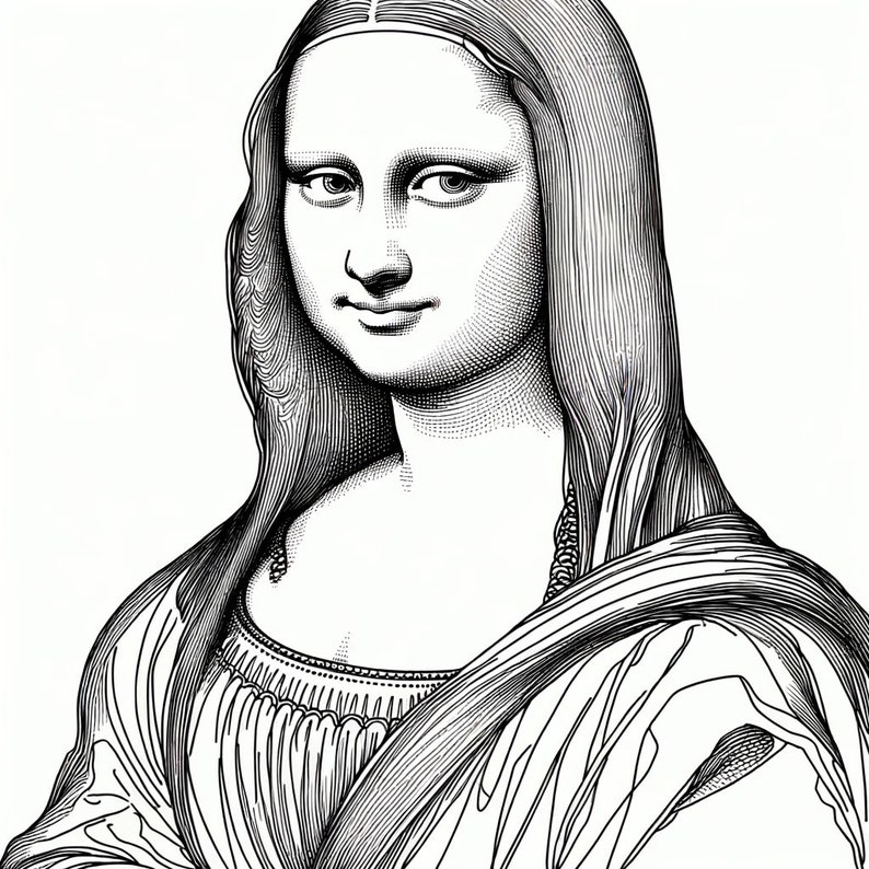 Original Mona Lisa Sketch for Tracing - Etsy