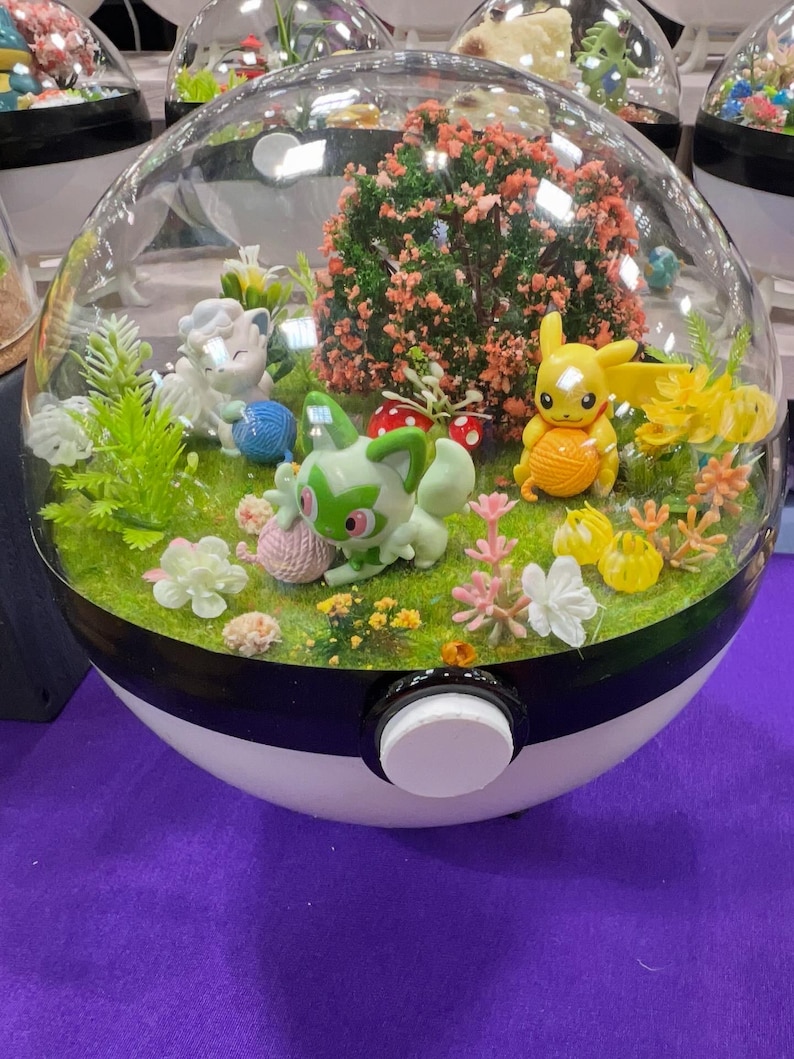 Custom Big Pokeball Terrarium With Your Chosen Characters - Etsy