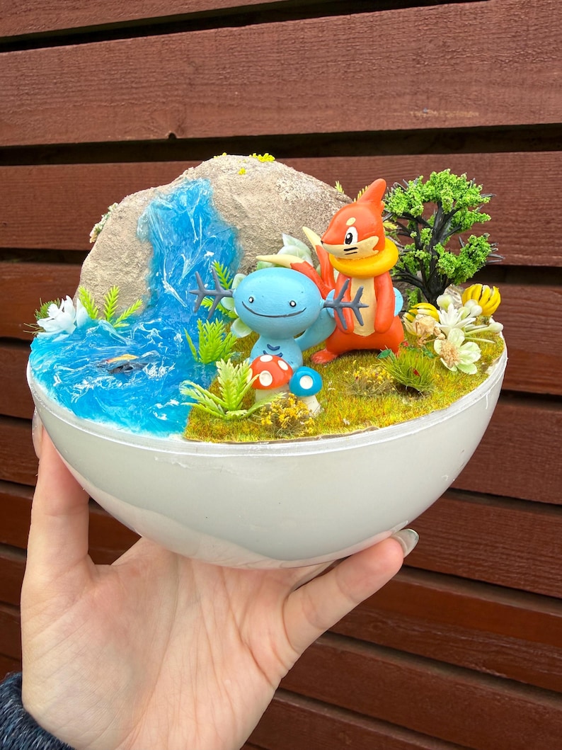 Custom Big Pokeball Terrarium With Your Chosen Characters - Etsy