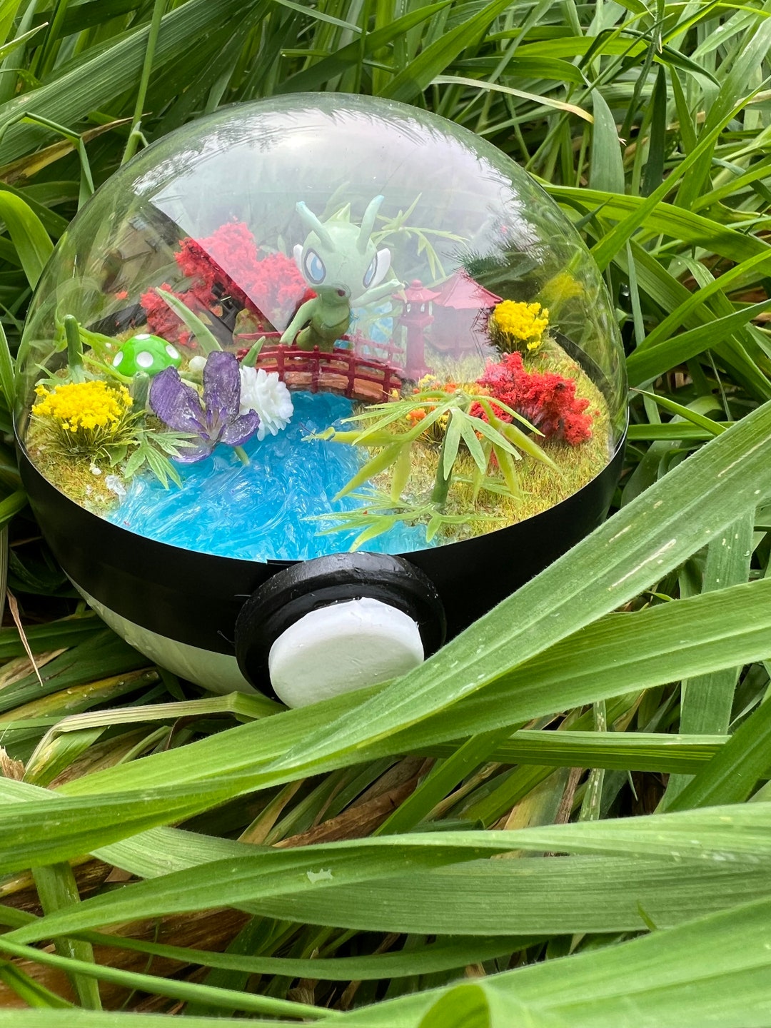 Pokeball Terrarium Featuring Celebi in a Japanese Garden Theme - Etsy