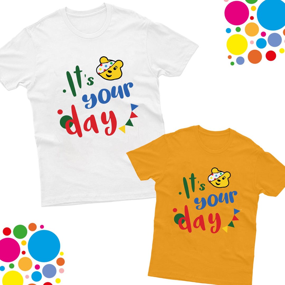 Its Your Day Pudsey Bear Kids Tshirt Spotty Day 2024 Children in Need ...