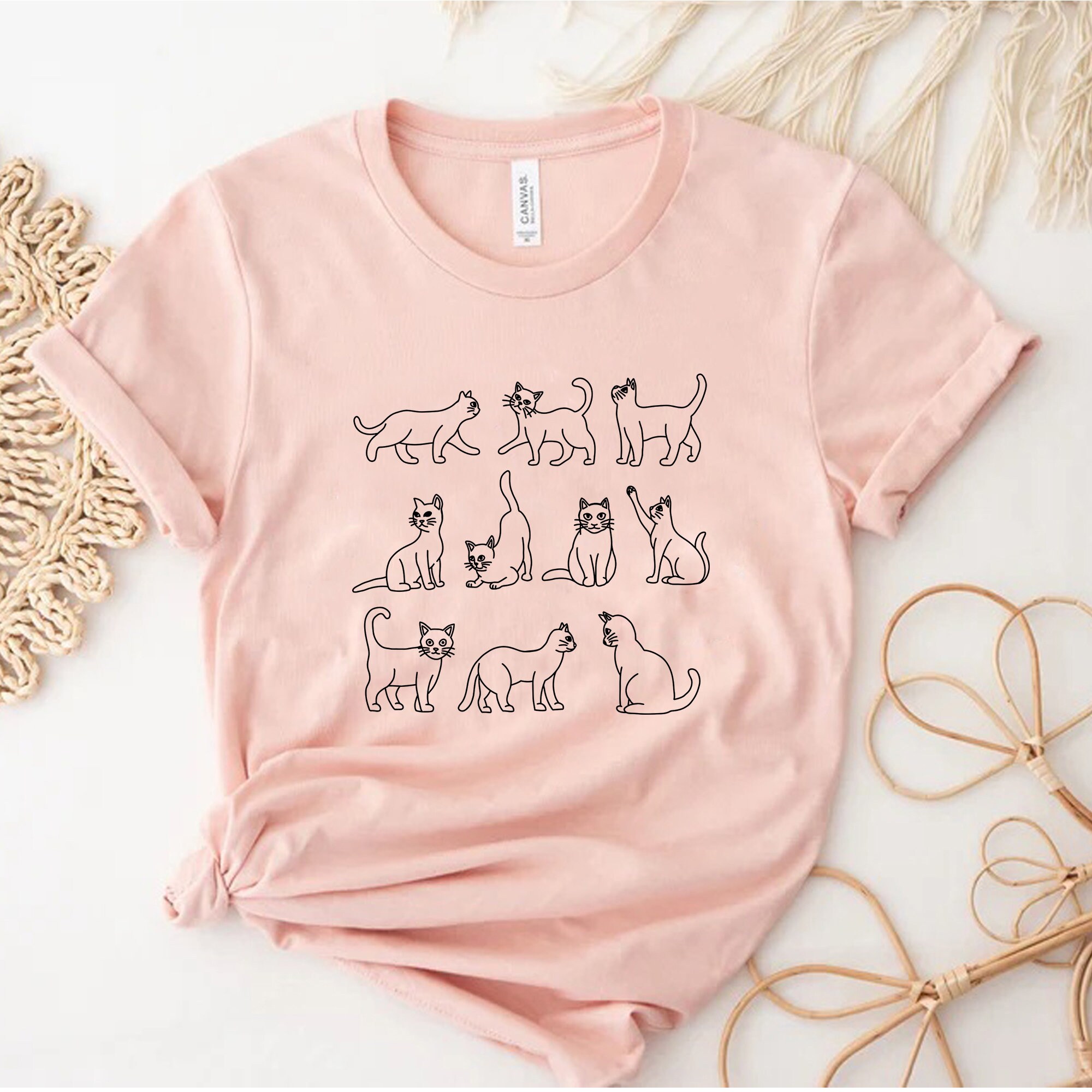 Cat Shirt, Funny Cat Shirt, Minimalist Cat Shirt, Unique Cat Shirt, Cat ...