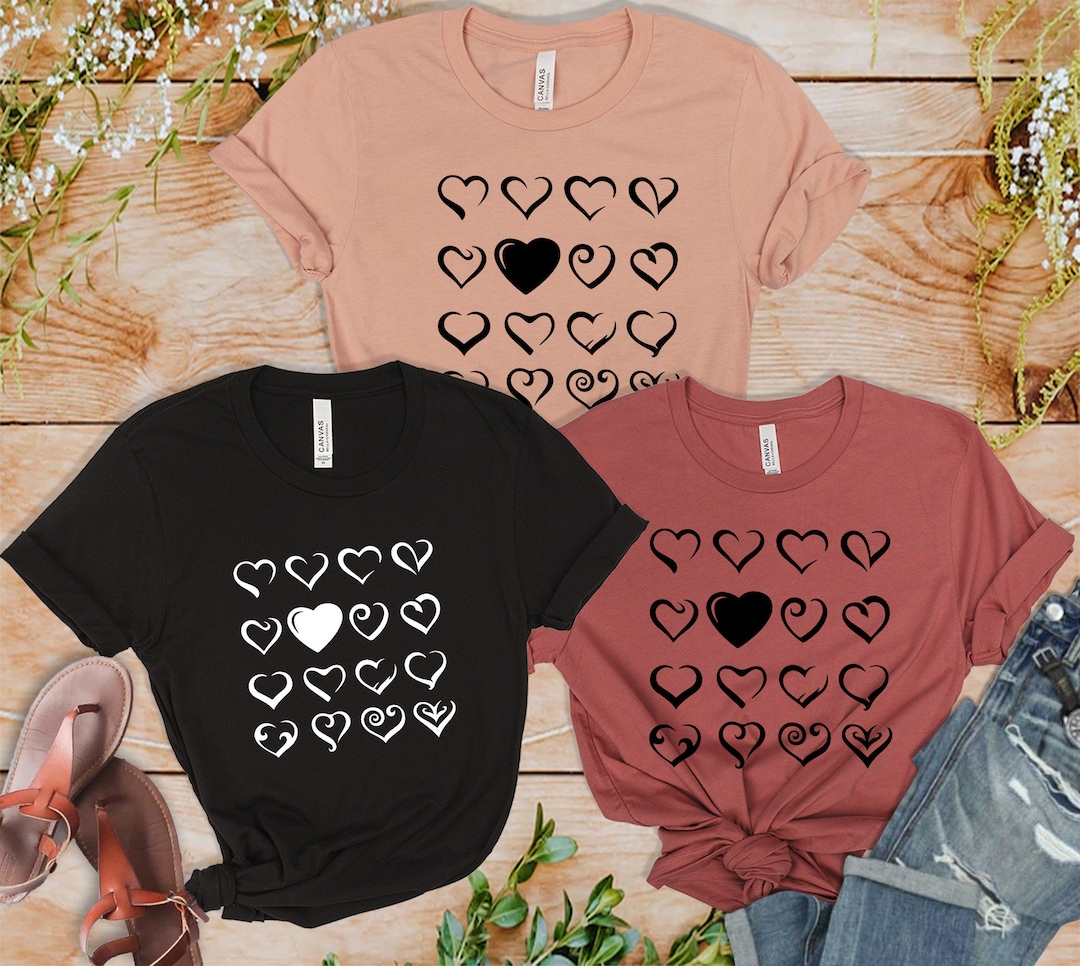 Heart Shirt, Cute Valentine Shirt, Love Shirt, Women Heart Shirt ...