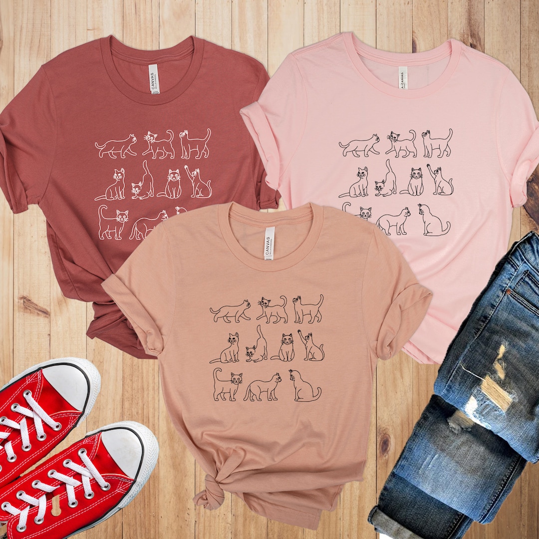 Cat Shirt, Funny Cat Shirt, Minimalist Cat Shirt, Unique Cat Shirt, Cat ...