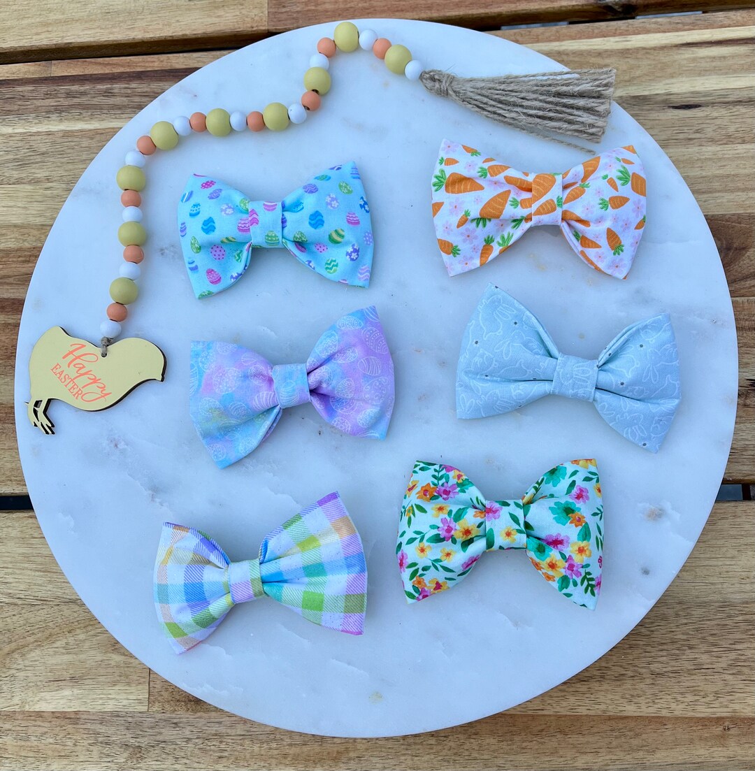 Easter Pet Bow Ties | Carrot Dog Bows | Easter Egg Cat Bows | Tie-dye ...