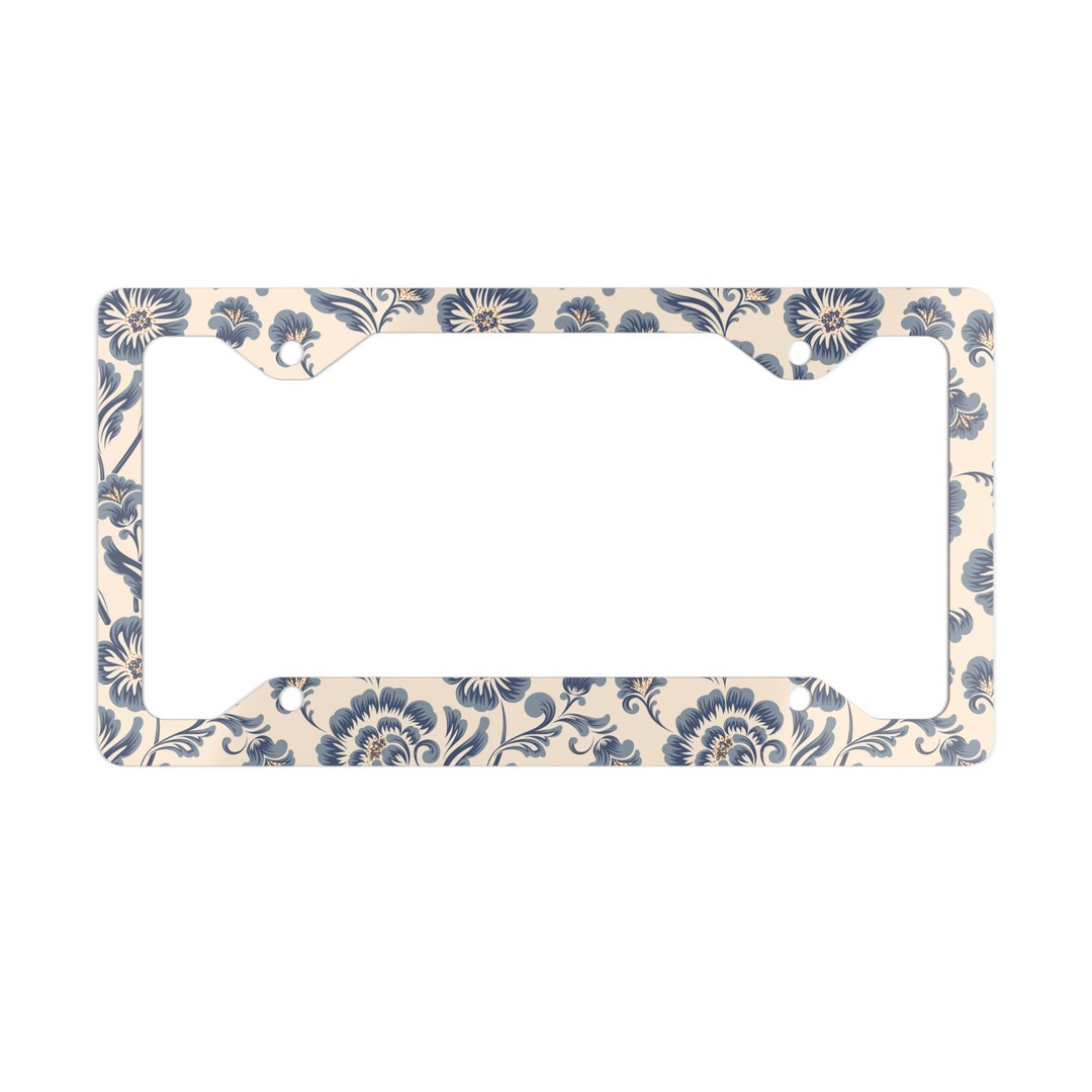 Floral Metal License Plate Frame - Etsy