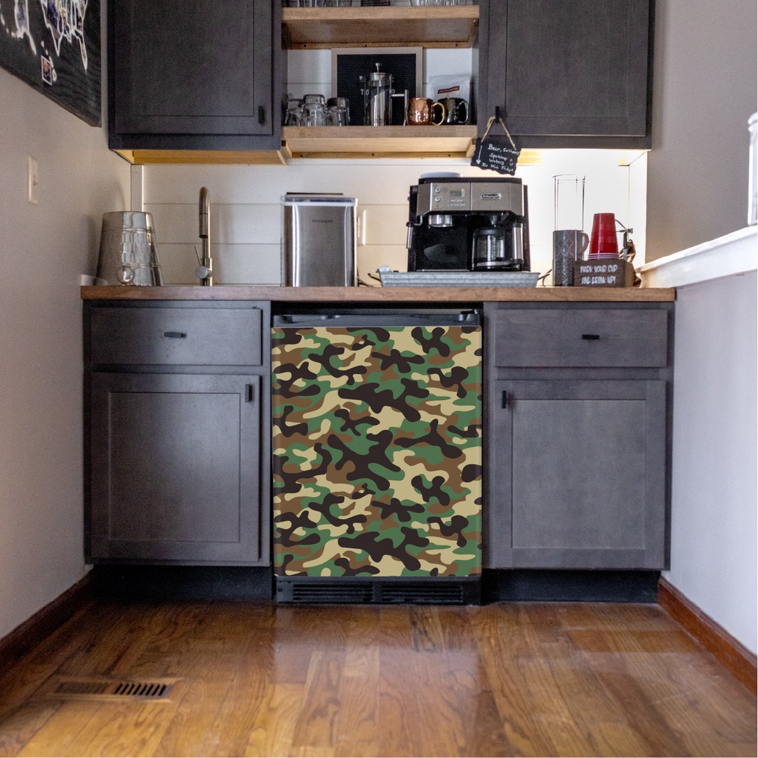 Camoflauge Fridge Wrap Decal - Kitchen Mancave Decor Veteran Gift ...
