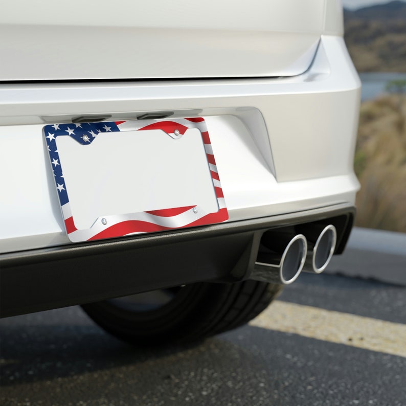 Patriotic American Flag License Plate Frame - Etsy