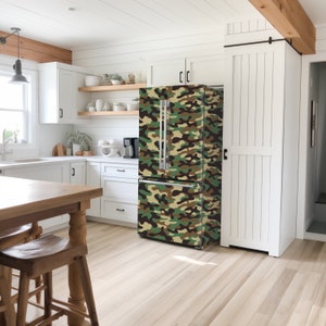 Camoflauge Fridge Wrap Decal - Kitchen Mancave Decor Veteran Gift ...