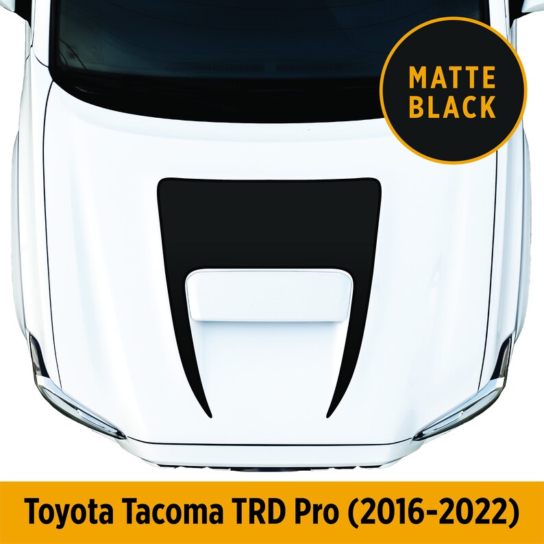 Toyota Tacoma TRD Pro Hood Decal (2016-2022) - Matte Black With Outline ...