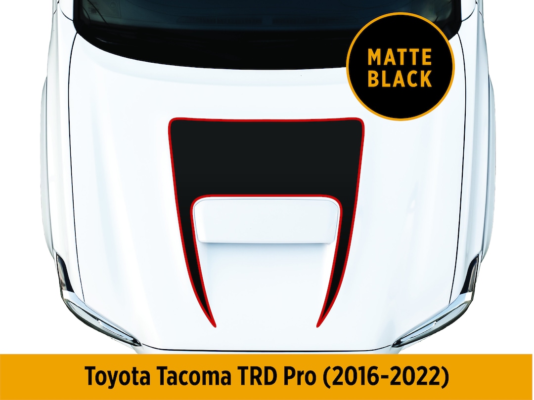 Custom Hood Decal for 2016-2022 Toyota Tacoma TRD Pro - Matte Black ...