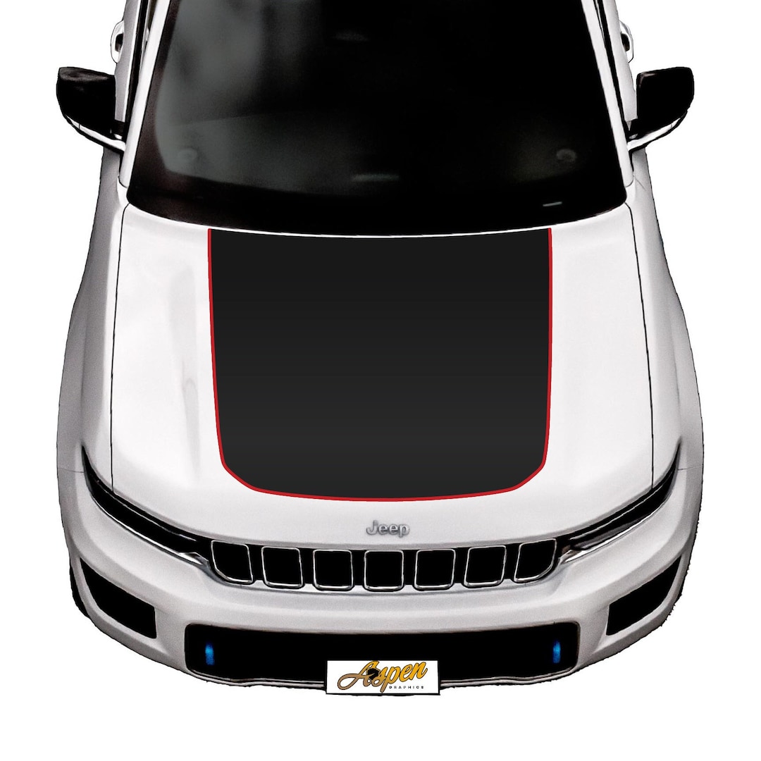 Hood Graphic for Jeep Grand Cherokee WL 2022-2024 2-row - Matte Black ...