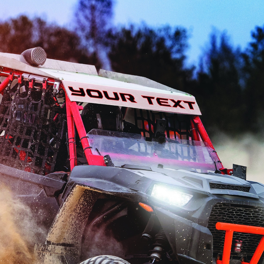 Side-by-side and UTV Custom Black Lettering Sticker Decal With an ...