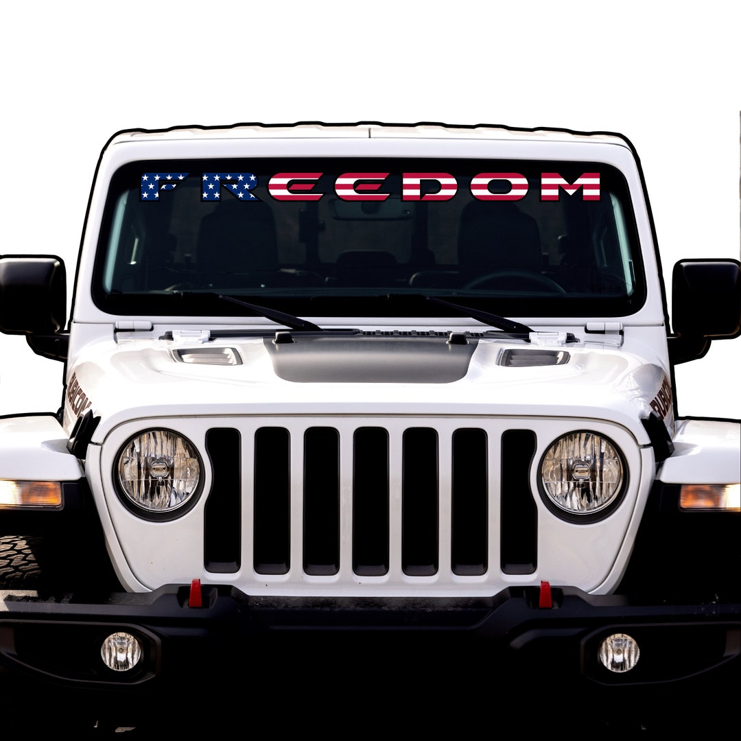 FREEDOM Windshield Decal – American Flag Lettering (40" X 2.7") - Etsy