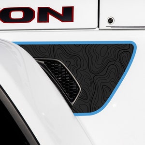 Black Topographical Fender Vent Wrap Decal: Jeep Wrangler & Gladiator ...