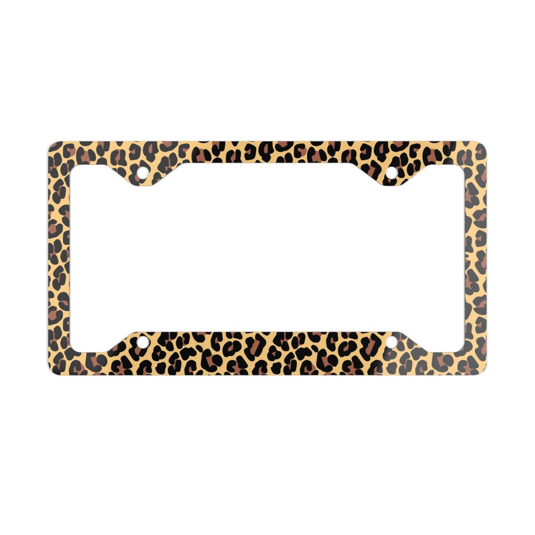 Leopard Print License Plate Frame New Car Gift for Her Girly Number ...