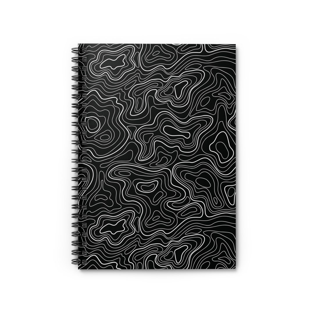 Topographic Adventure Spiral Notebook - Customizable - 118 Lined Pages ...