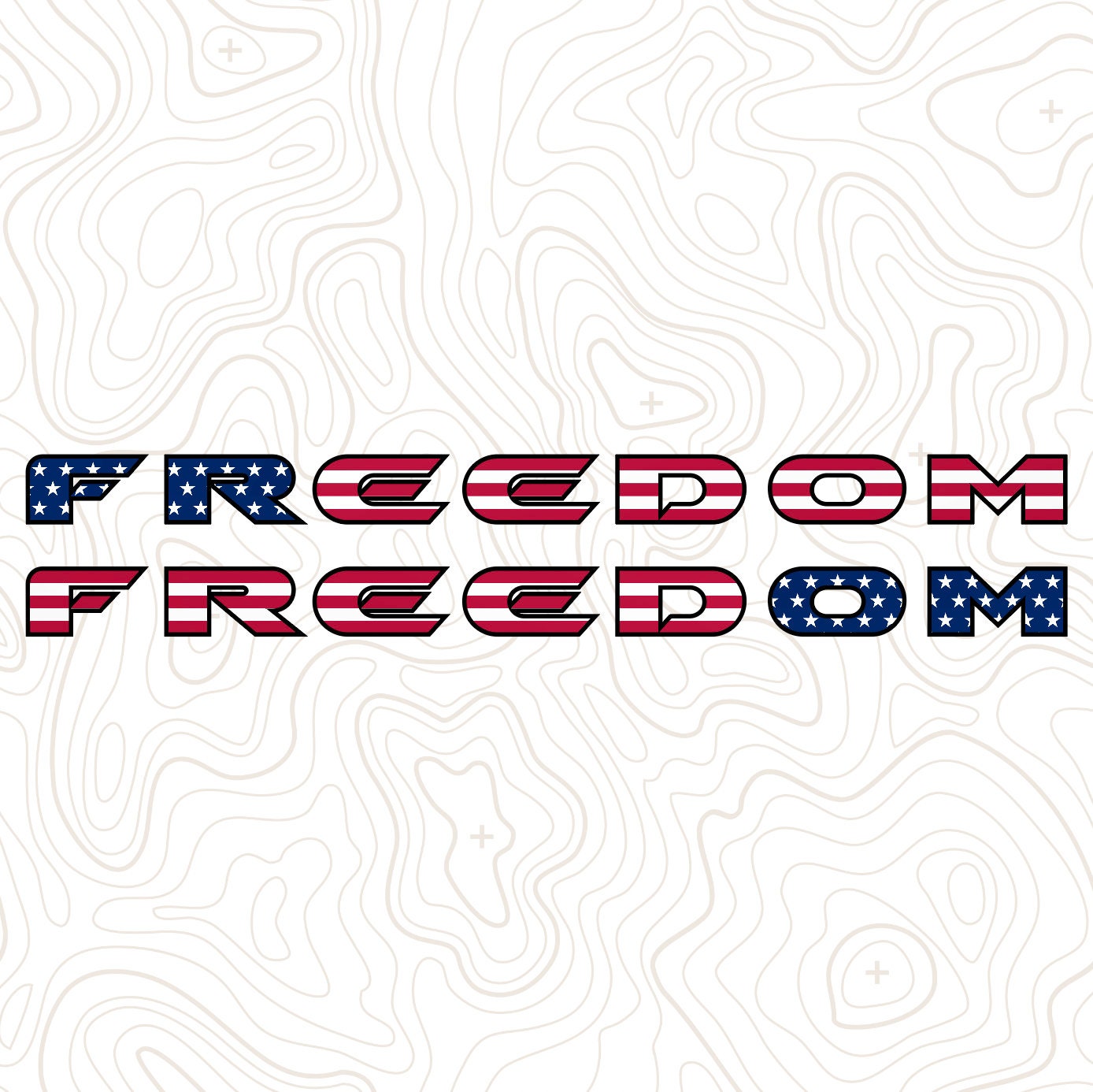 FREEDOM Hood Lettering Sticker American Flag Lettering for - Etsy