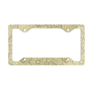 Pastel Colors Topographic Lines Metal License Plate Frame - Adventure ...