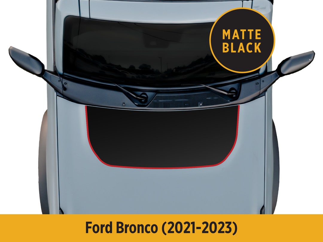 Hood Graphic for Ford Bronco - Matte Black Vinyl Wrap and Optional ...