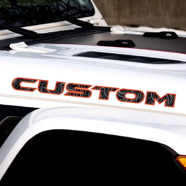 Custom Topographical Map Lettering Sticker Decal for Hood With - Etsy