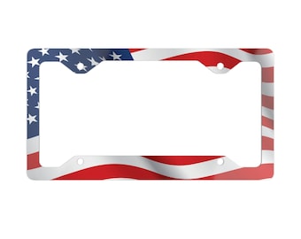 American Flag Patriotic License Plate Frame - Etsy