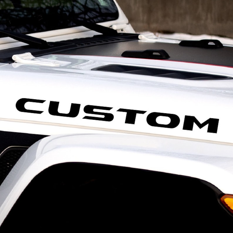 Custom Black Lettering Sticker Decal for Hood With an Outline - Etsy