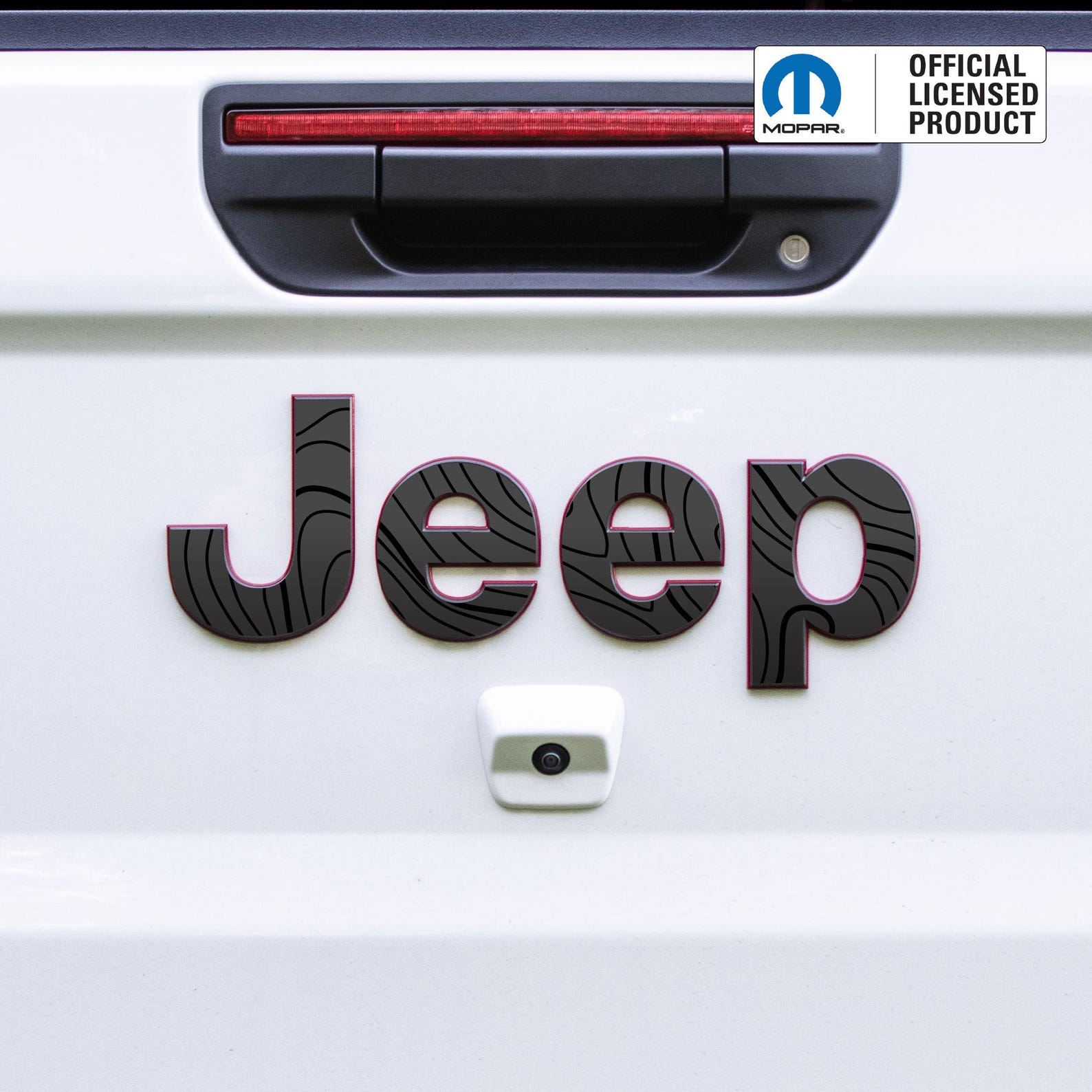 JEEP Emblem Overlay Decals – Black on Black Topo | Fits 2020+ Gladiator ...