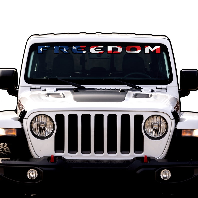 FREEDOM Windshield Decal – American Flag Lettering (40" X 2.7") - Etsy