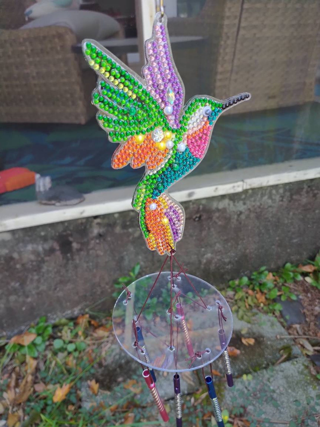 Hummingbird Completed Diamond Painting Windchime - Etsy
