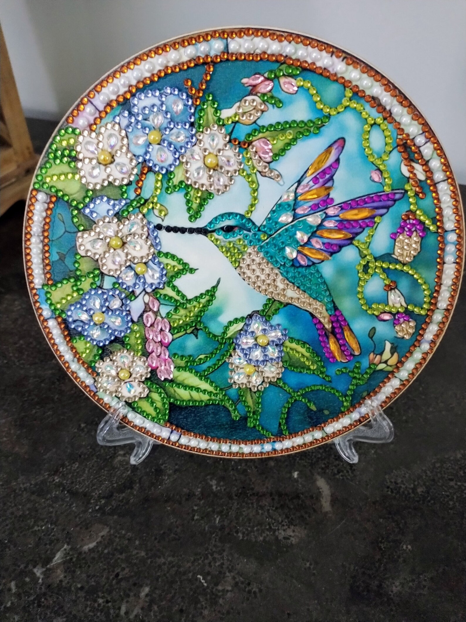 Hummingbird Suncatcher on Acrylic Stand Completed Diamond Painting - Etsy