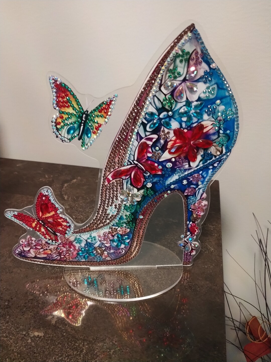 Stiletto Suncatcher on Stand Completed Diamond Painting - Etsy