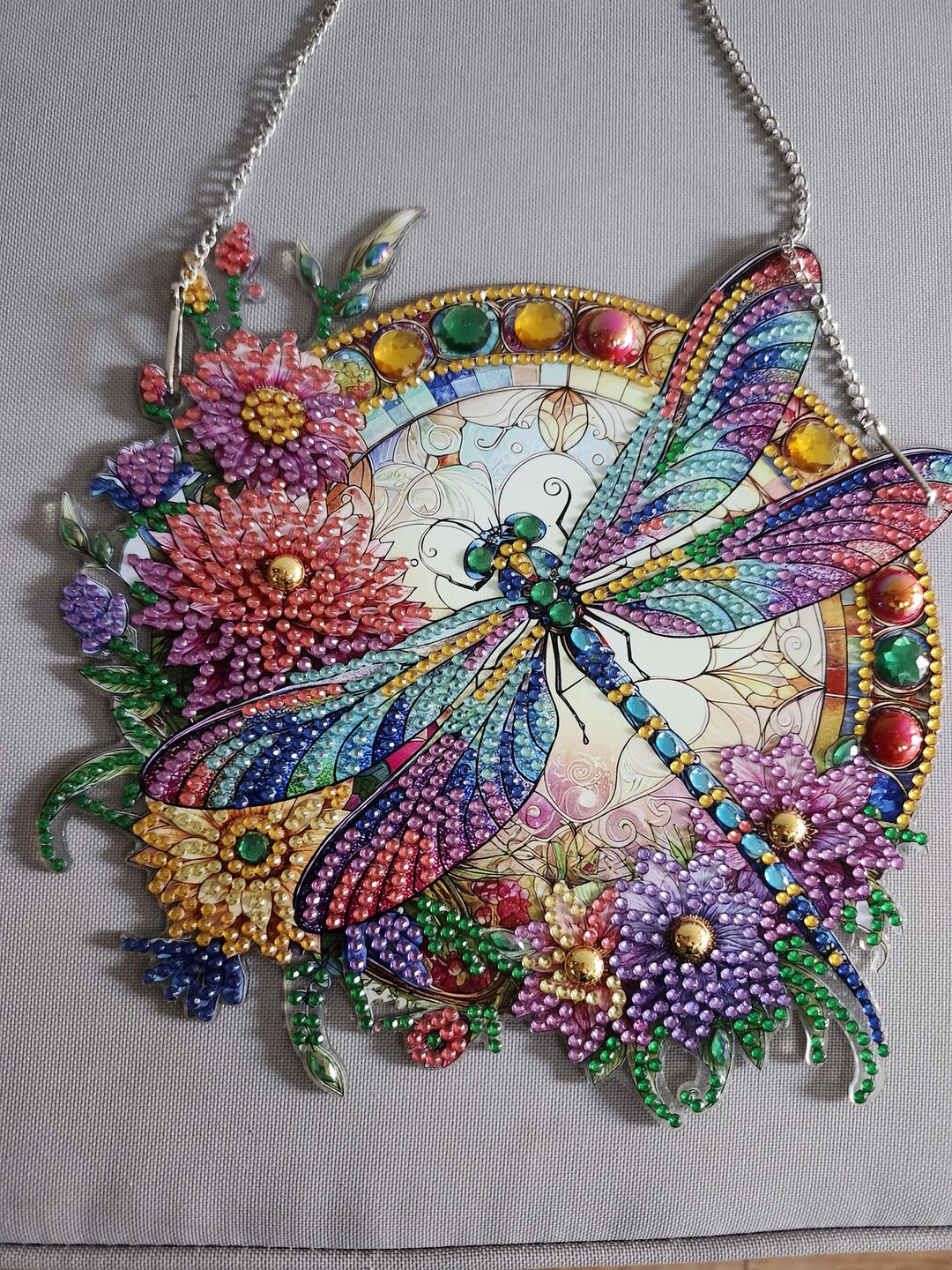 Dragonfly Hanging Suncatcher Completed Diamond Painting - Etsy