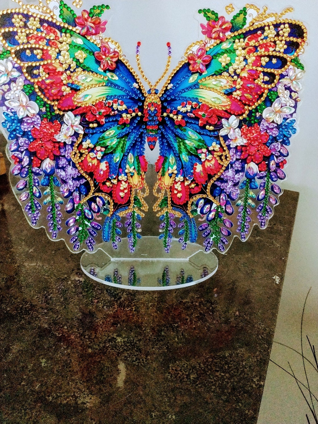 Butterfly and Wisteria Suncatcher on Stand - Etsy