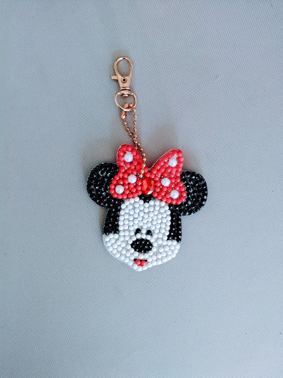 Minnie Mouse Keychain Completed Diamond Painting - Etsy